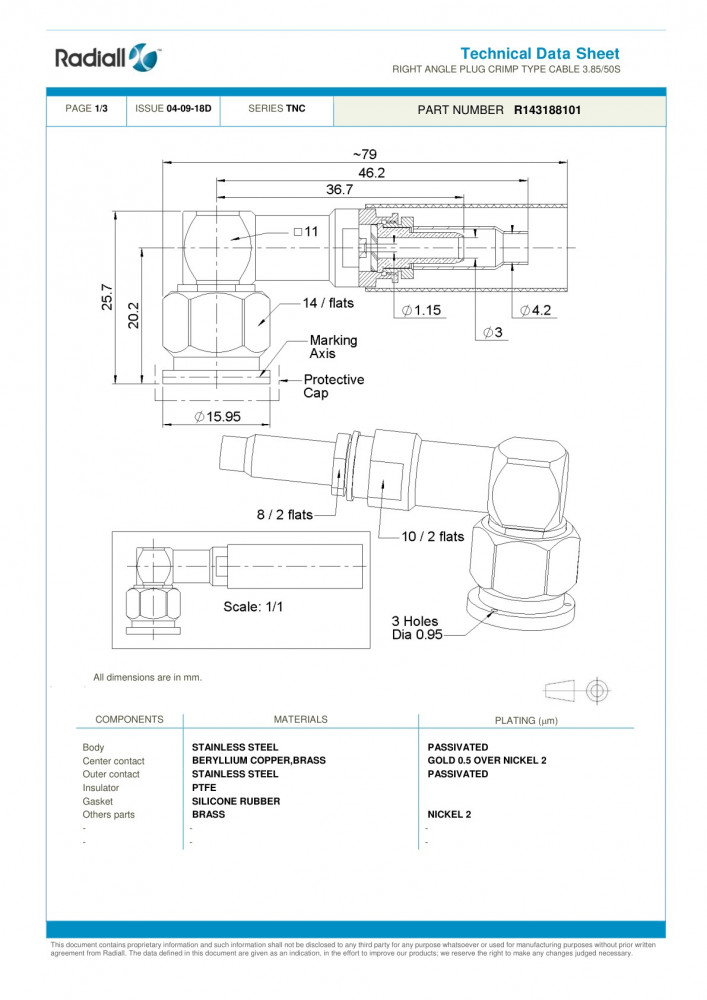 Radiall R143188101 technical document, page 1