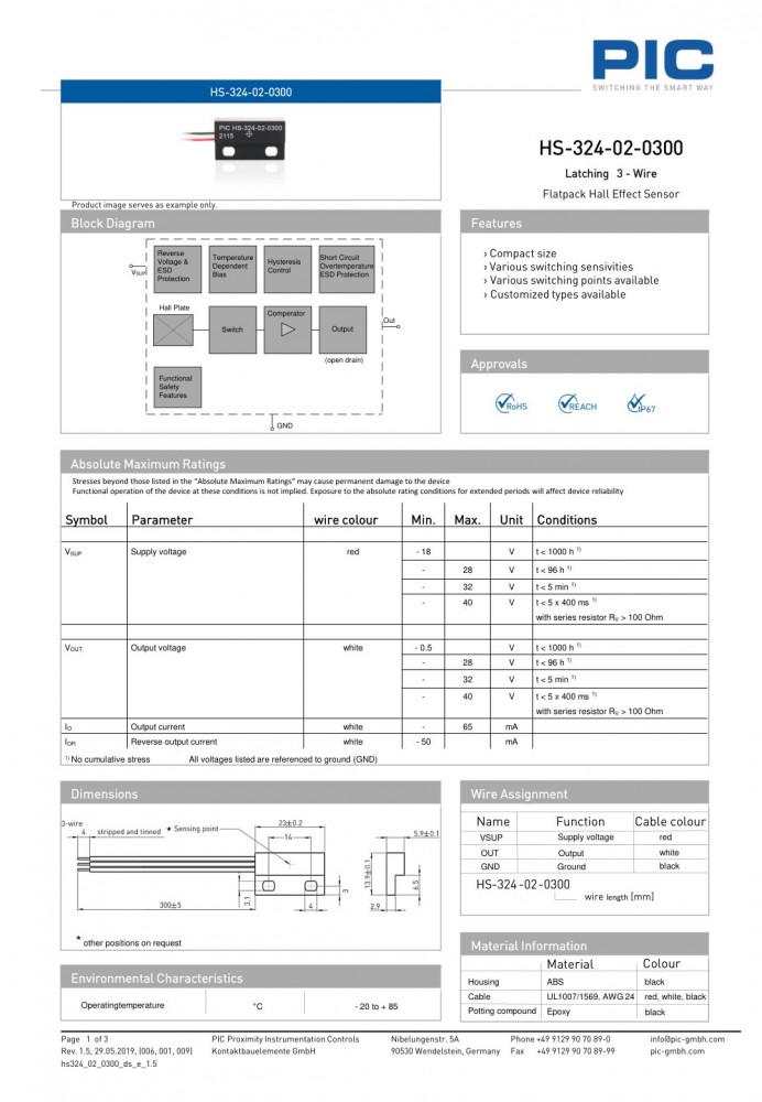 HS-324-02-0300 technical document page 1