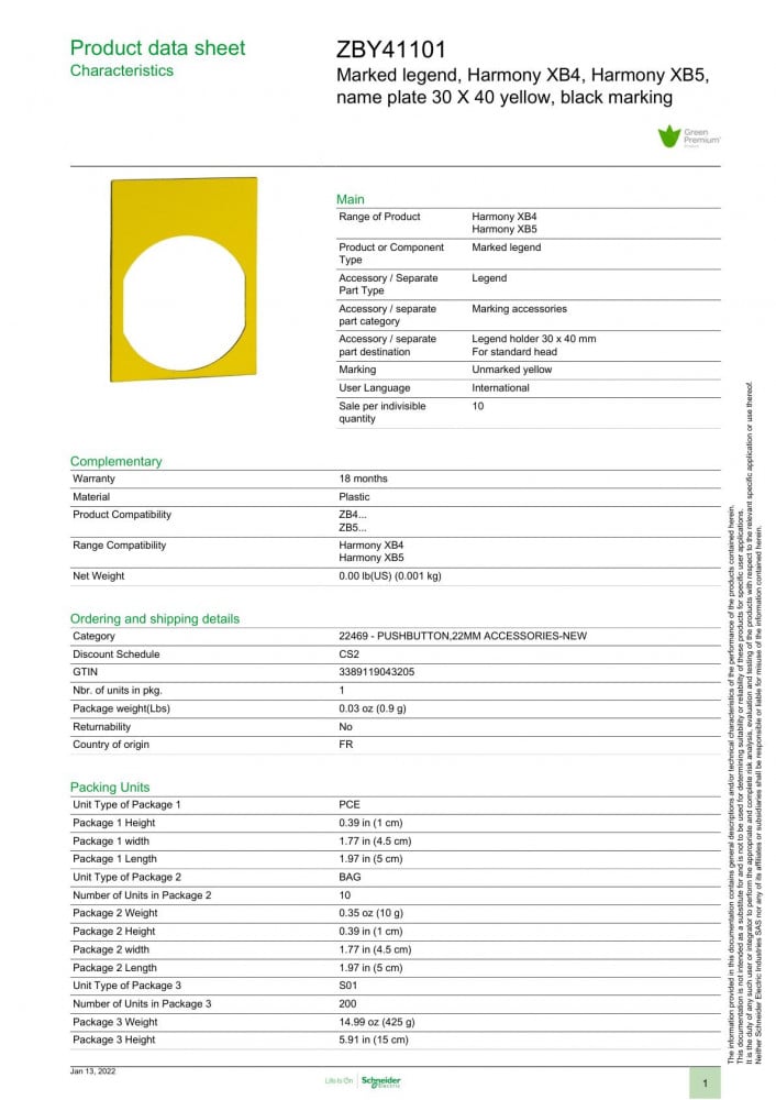 ZBY41101 technical document page 1