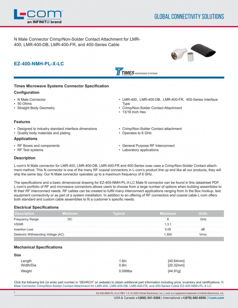 EZ-400-NMH-PL-X-LC datasheet page 1