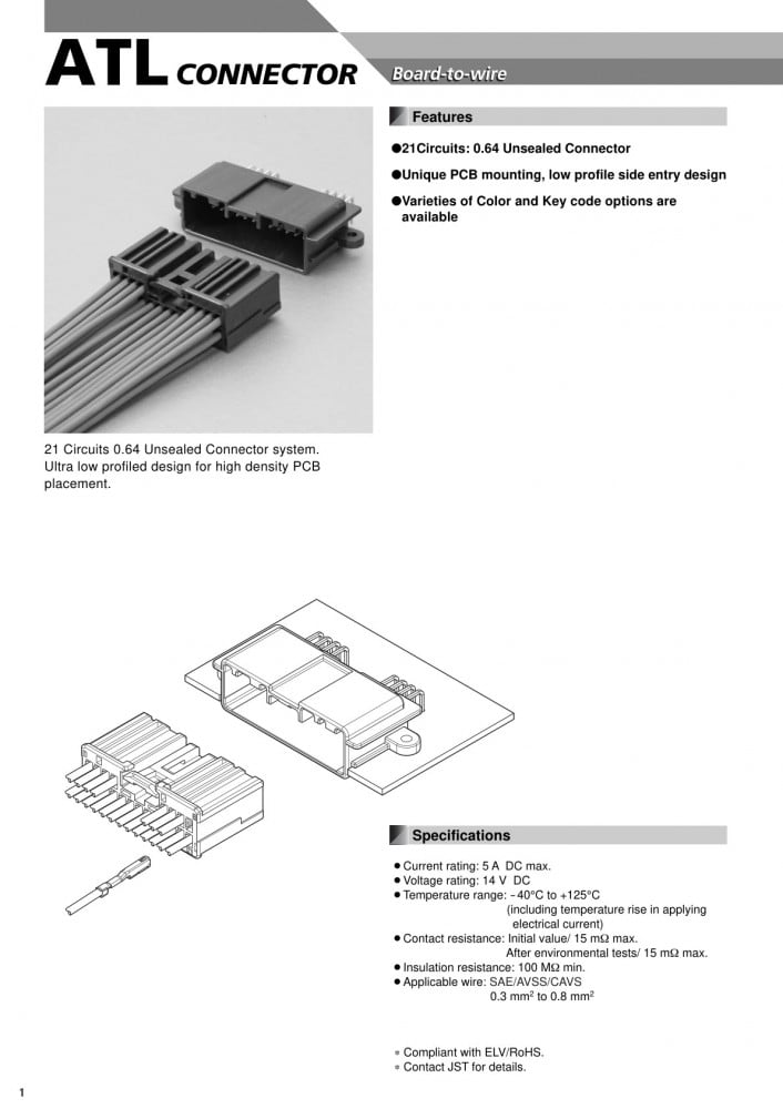 JST ATL connector system document page 1