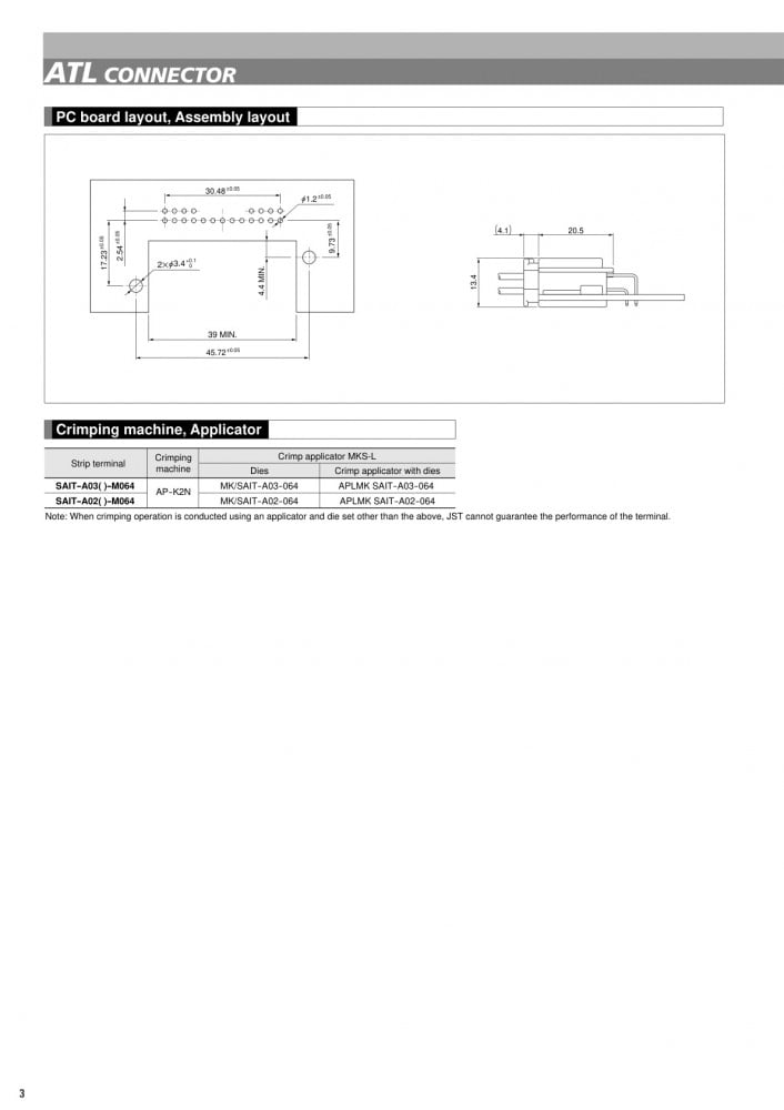 JST ATL connector system document page 3