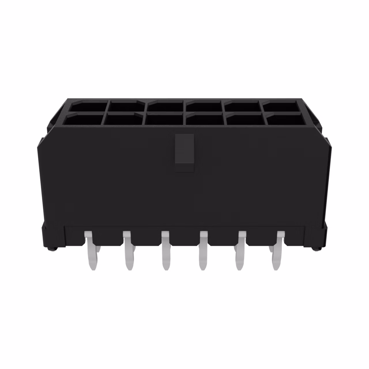 Micro-Fit 3.0 Vertical Header, 3.00mm Pitch, Dual Row, 12 Circuits, Kinked Tail, with PCB Polarizing Peg, 2.54µm Matte Tin Plating, Glow-Wire Capable, Black for sale