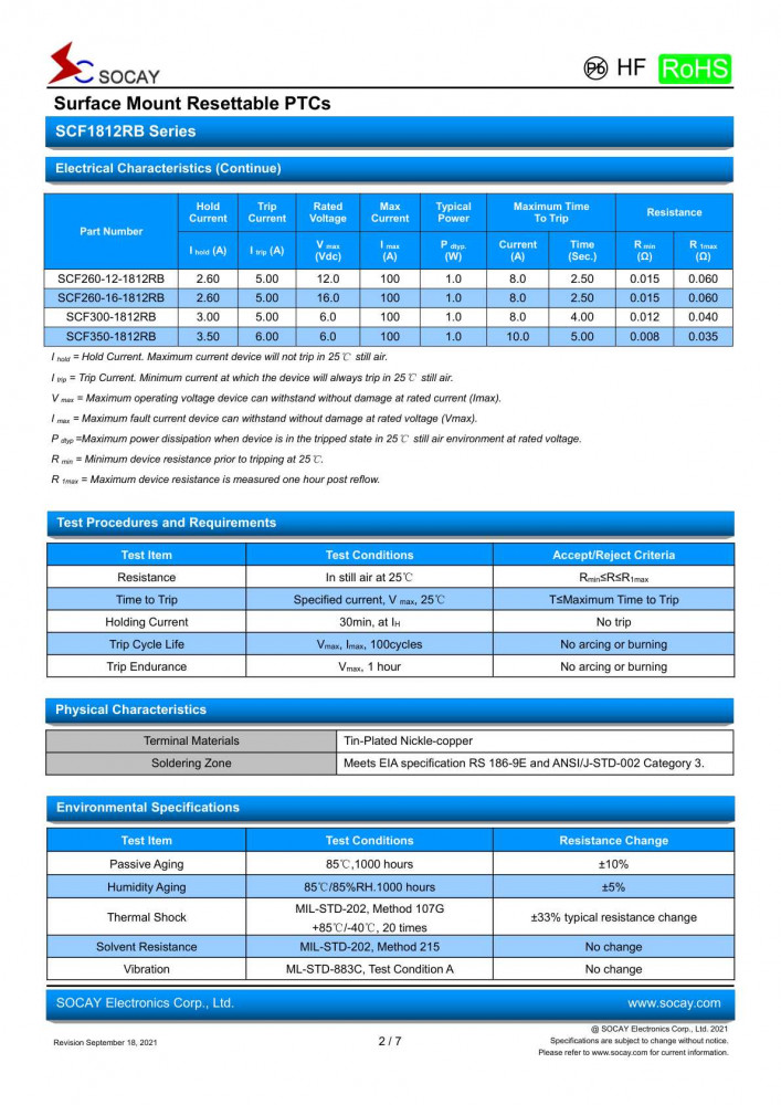 SCF1812RB datasheet page 2