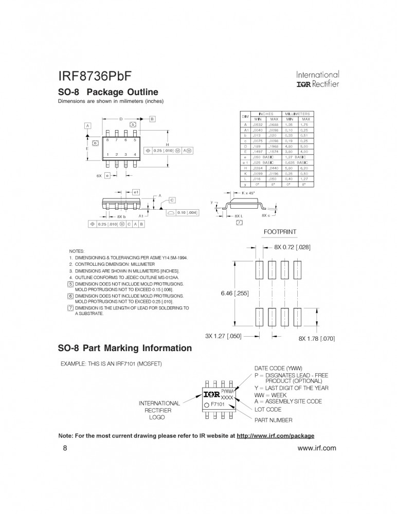 IRF8736TRPBF datasheet page 8