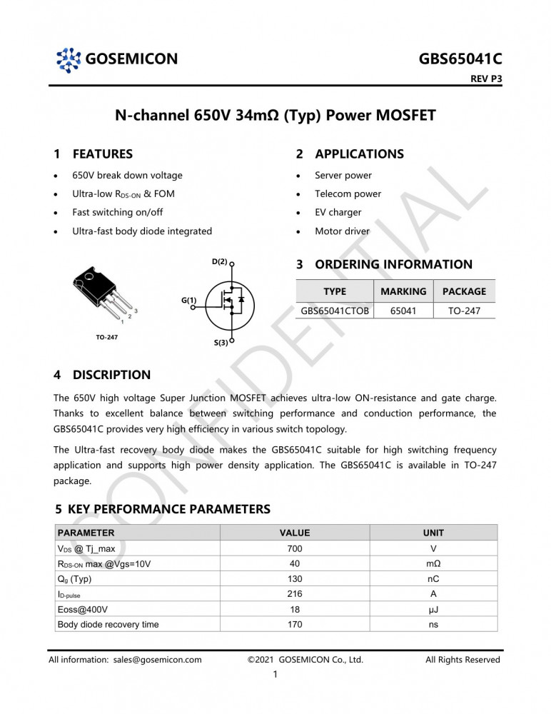 GBS65041CTOB datasheet page 1
