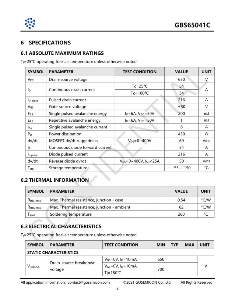 GBS65041CTOB datasheet page 2