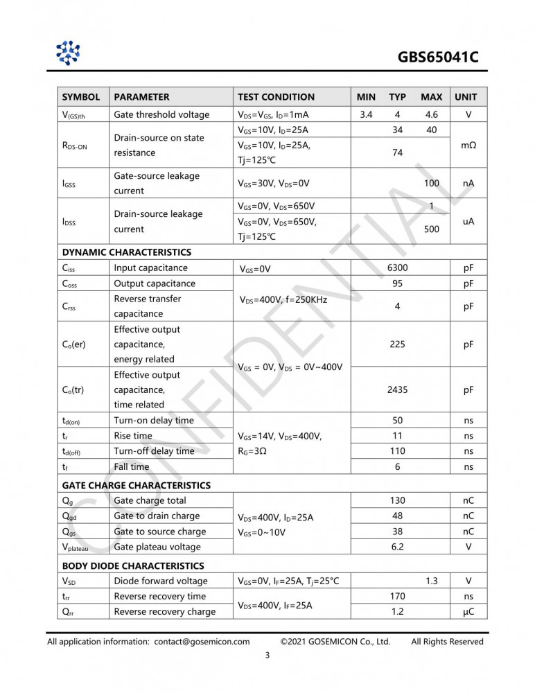 GBS65041CTOB datasheet page 3