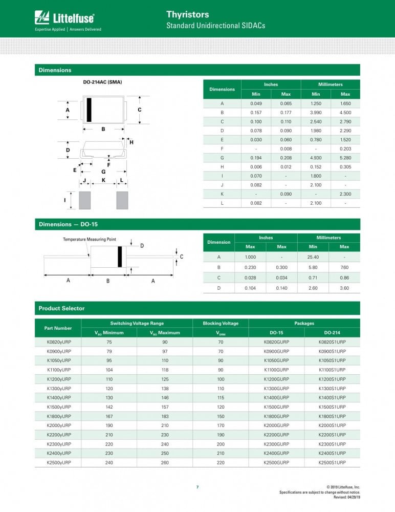 Littelfuse SIDAC datasheet page 7