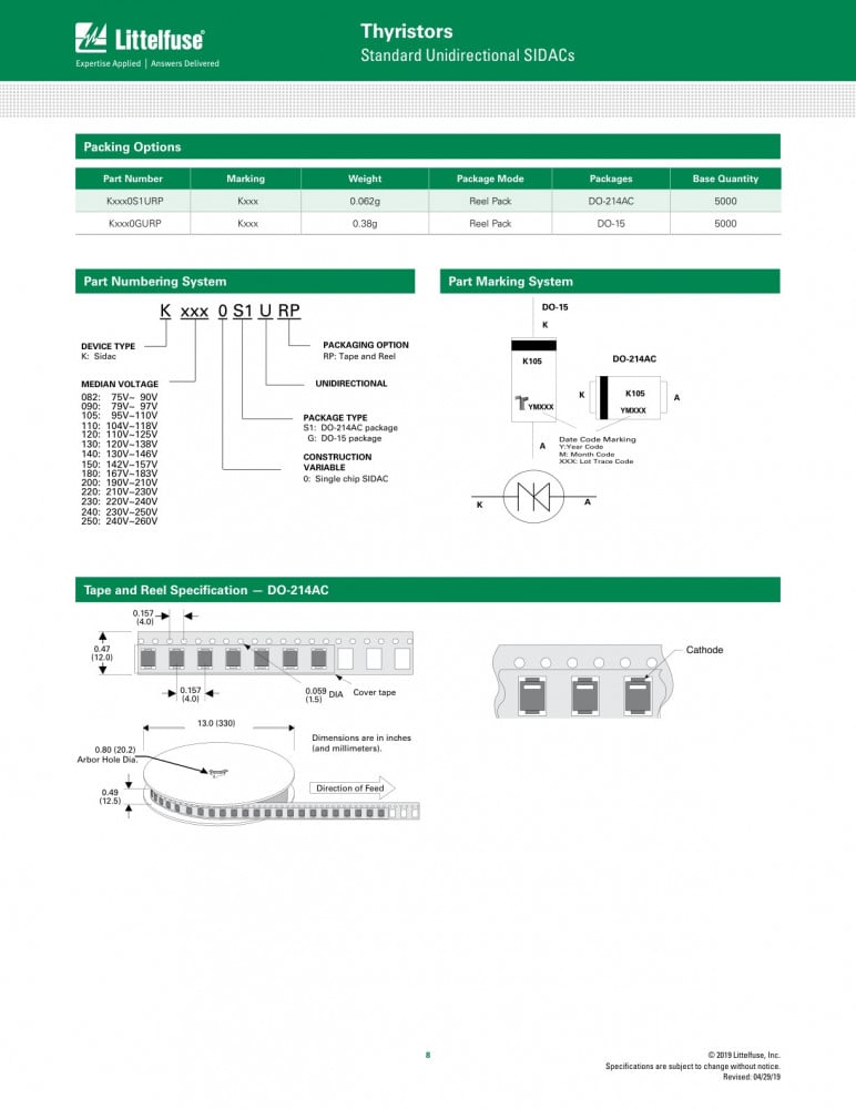 Littelfuse SIDAC datasheet page 8