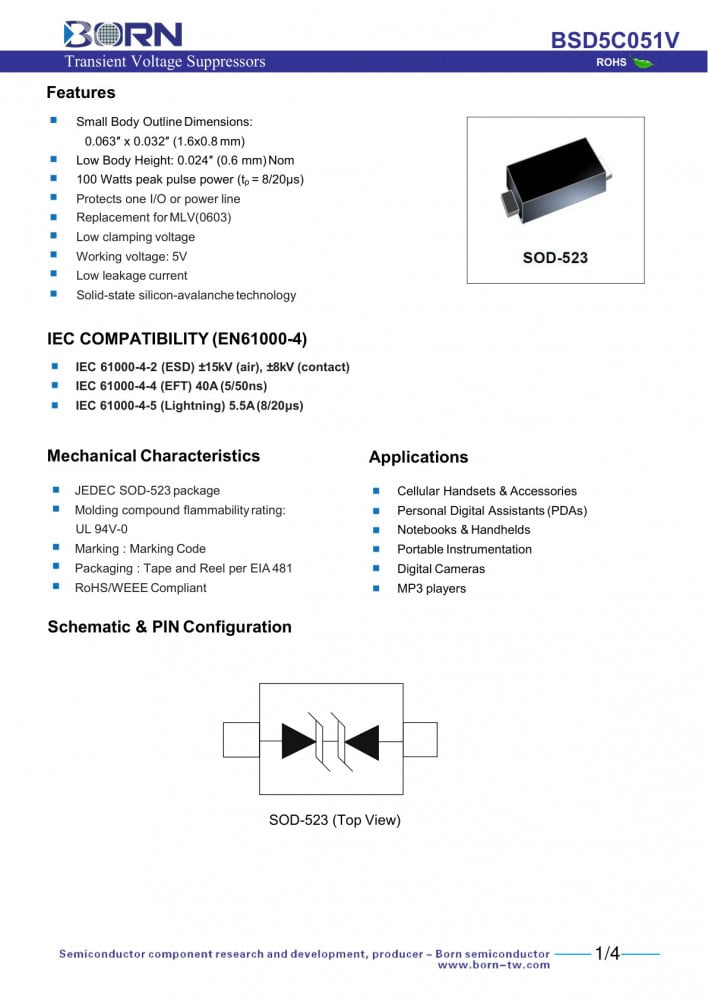 BSD5C051V datasheet page 1