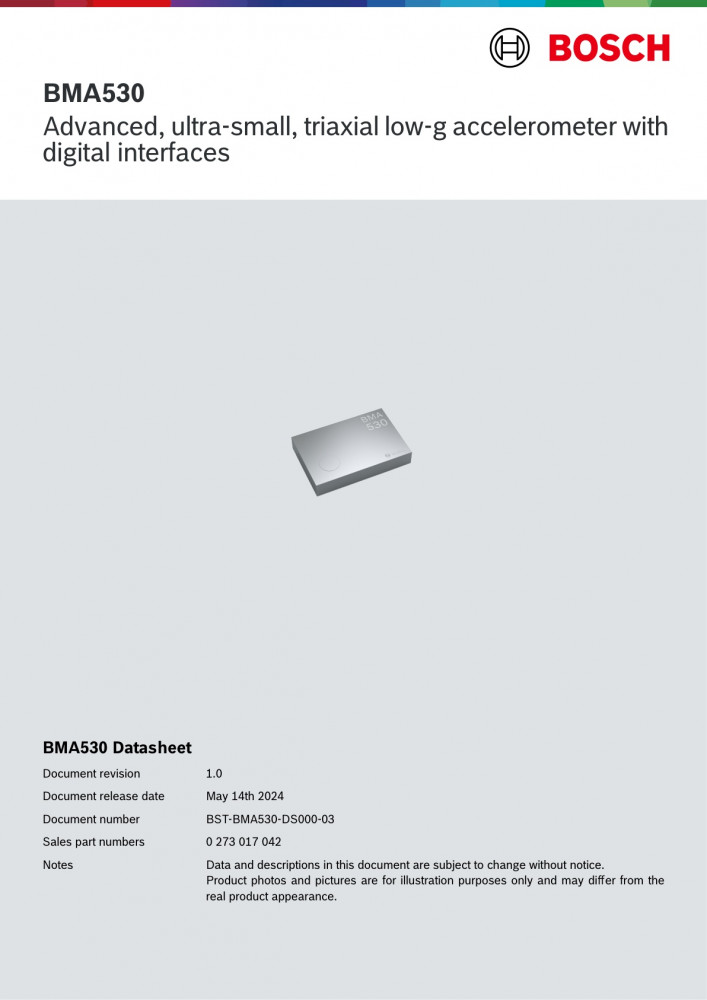 BMA530 datasheet page 1