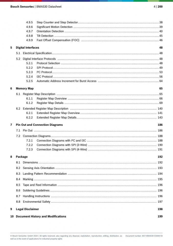 BMA530 datasheet page 4