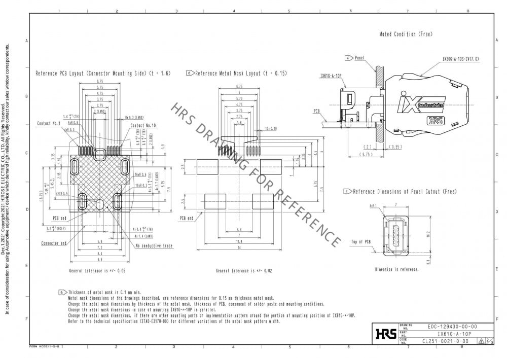 HRS IX61G-A-10P mounting reference page 2