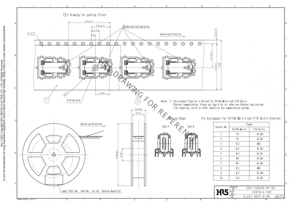 HRS IX61G-A-10P contact assignment page 3