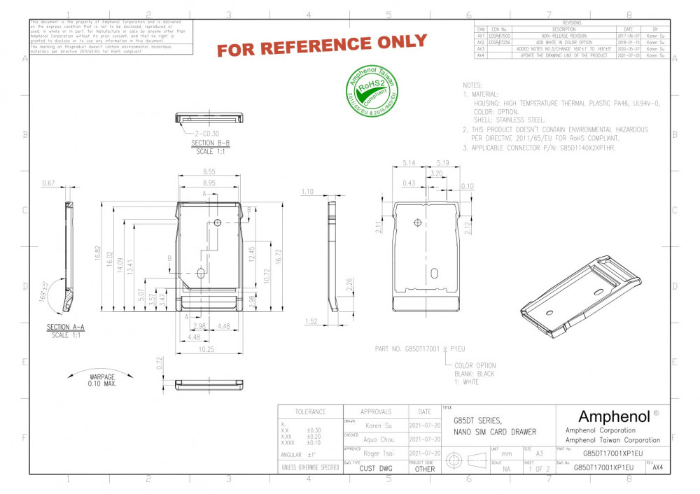 G85DT17001P1EU product drawing page 1