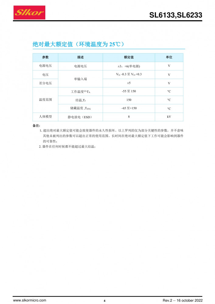 SL6133XT5 datasheet page 4