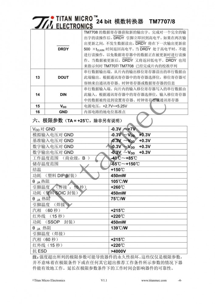TM7707 datasheet page 4