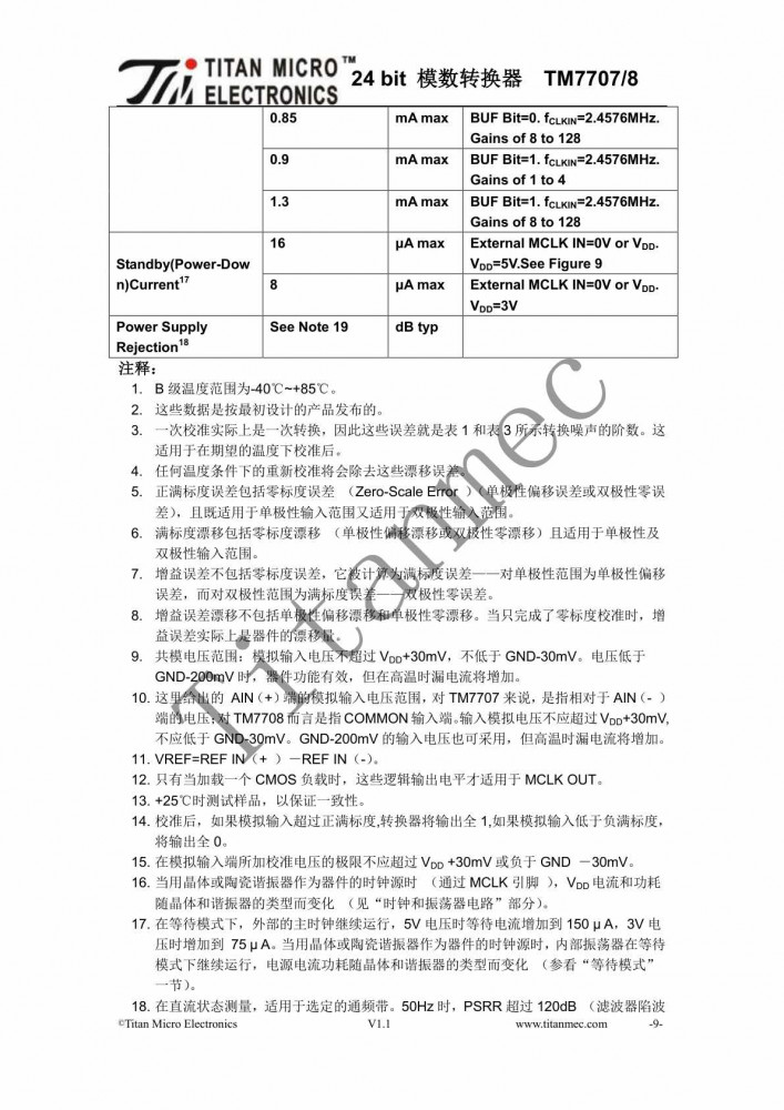 TM7707 datasheet page 9