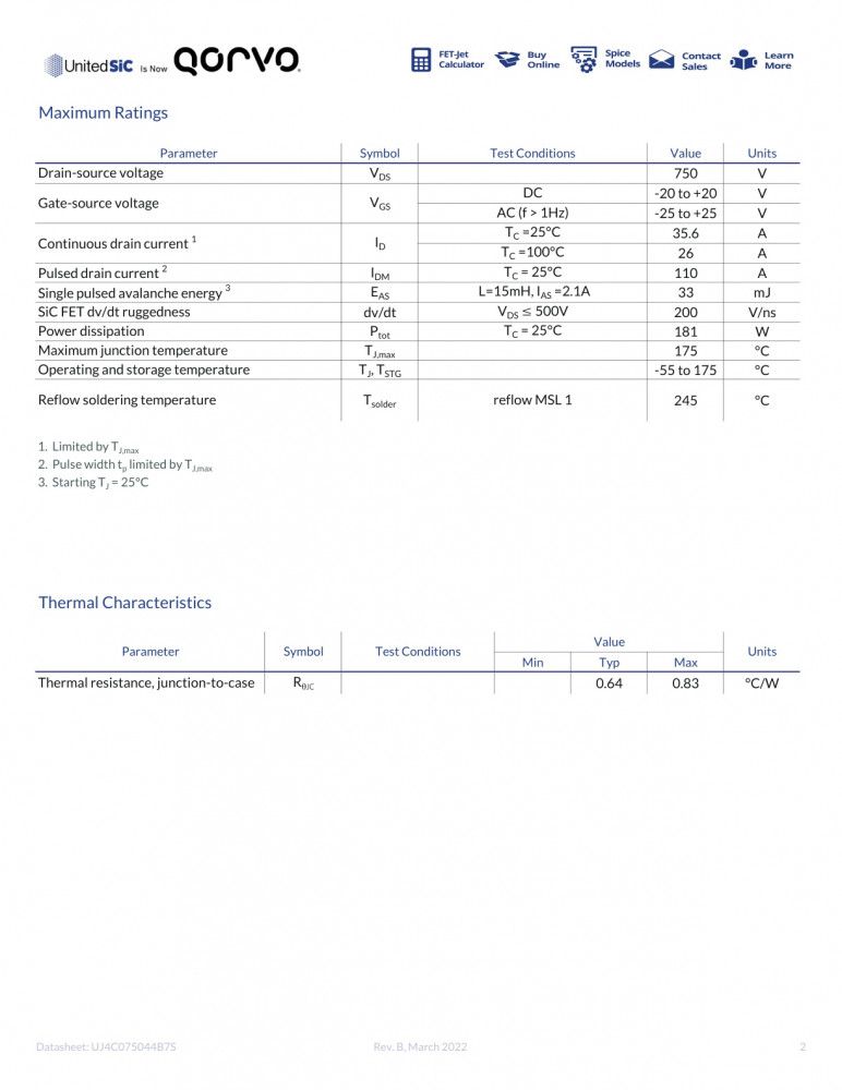 UJ4C075044B7S datasheet page 2