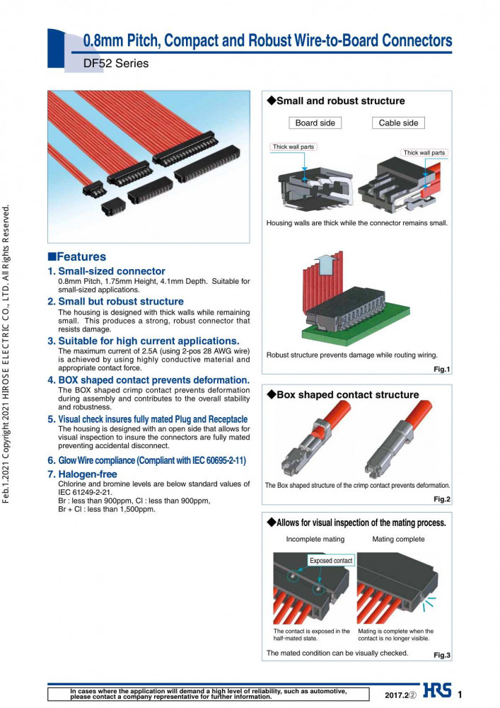 HRS DF52 series documentation page 1