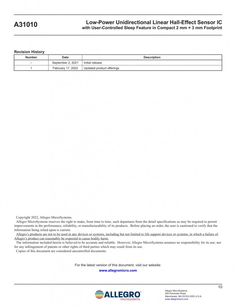 A31010 datasheet page 10