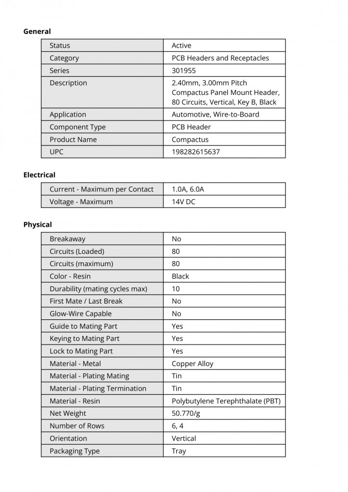 MOLEX 3019550002 technical document page 2