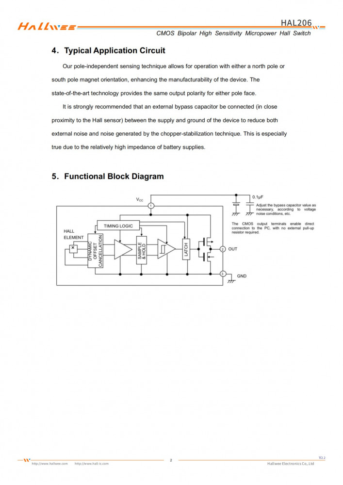 HAL206SO technical document page 2