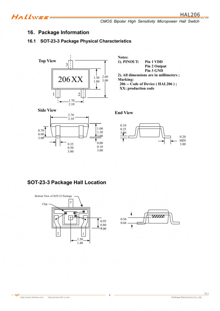 HAL206SO technical document page 9