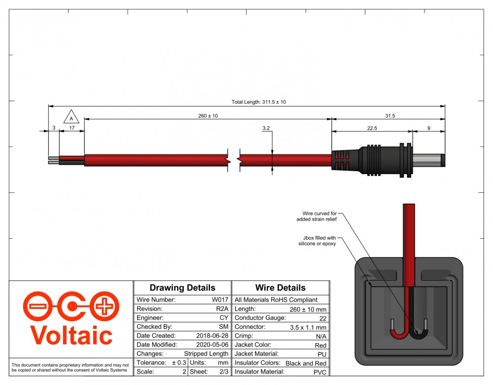 5366 W017 wire assembly drawing