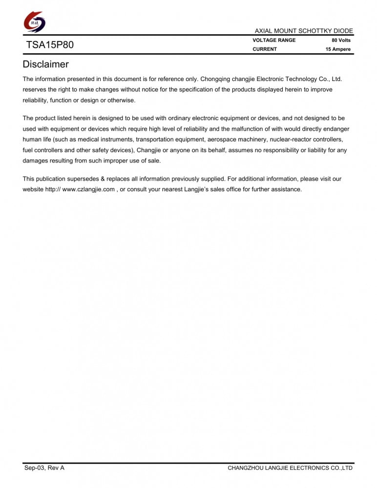 TSA15P80 datasheet page 5