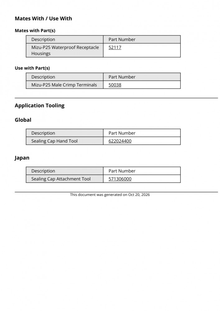 Technical document image 3 for MOLEX part 521160240