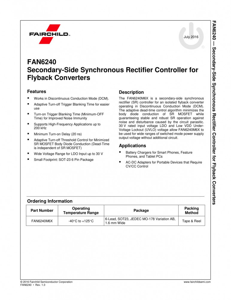 FAN6240 datasheet page 2