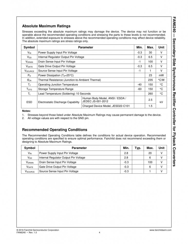 FAN6240 datasheet page 5