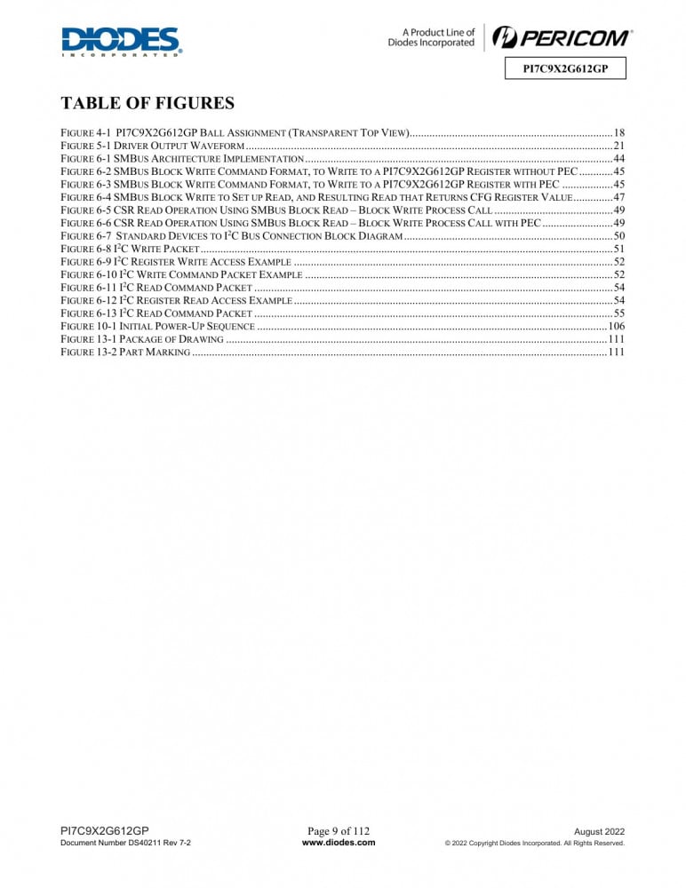 PI7C9X2G612GP datasheet page 9
