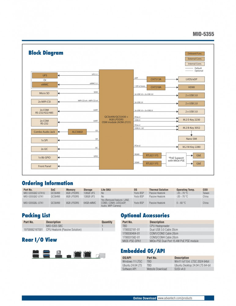 MIO-5355 technical document page 2