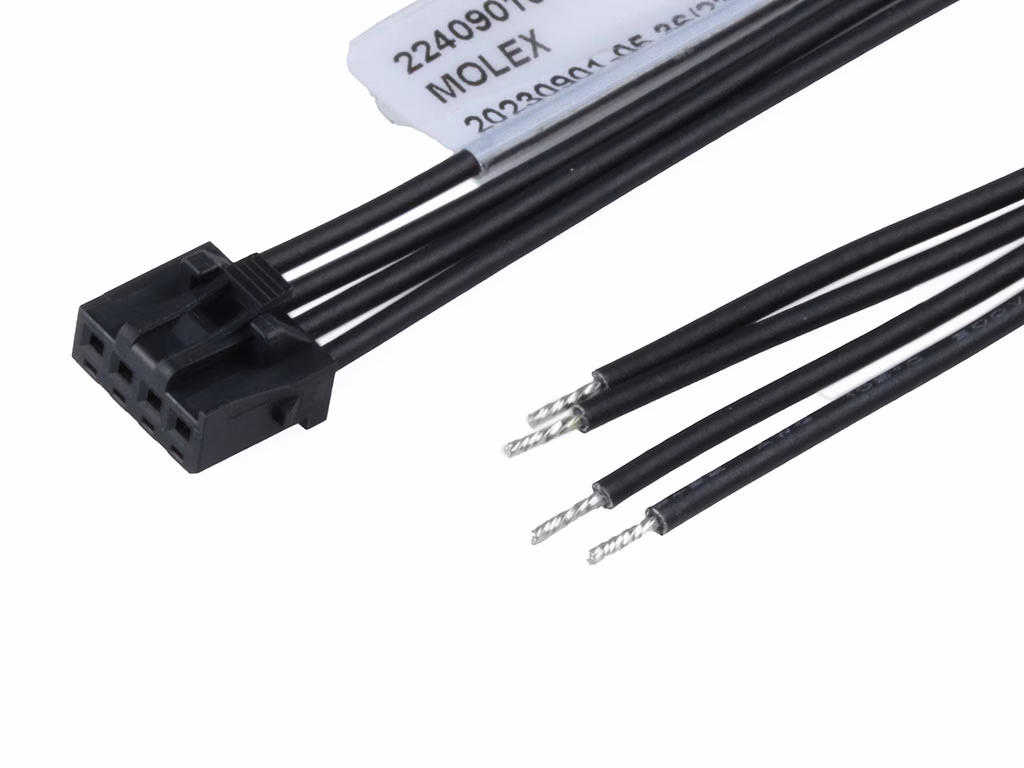 KK Plus 250-to-Pigtail Off-the-Shelf (OTS) Cable Assembly, 2.50mm Pitch, Single Row, 600.00mm Length, 3 Circuits, Black