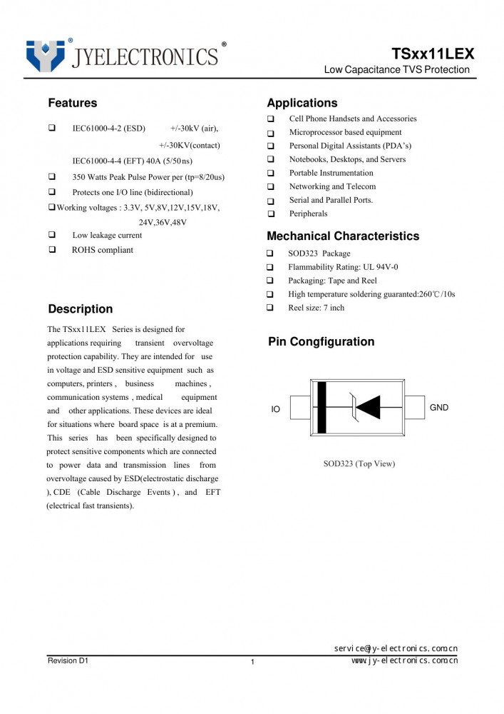 TS2411LEX datasheet page 1