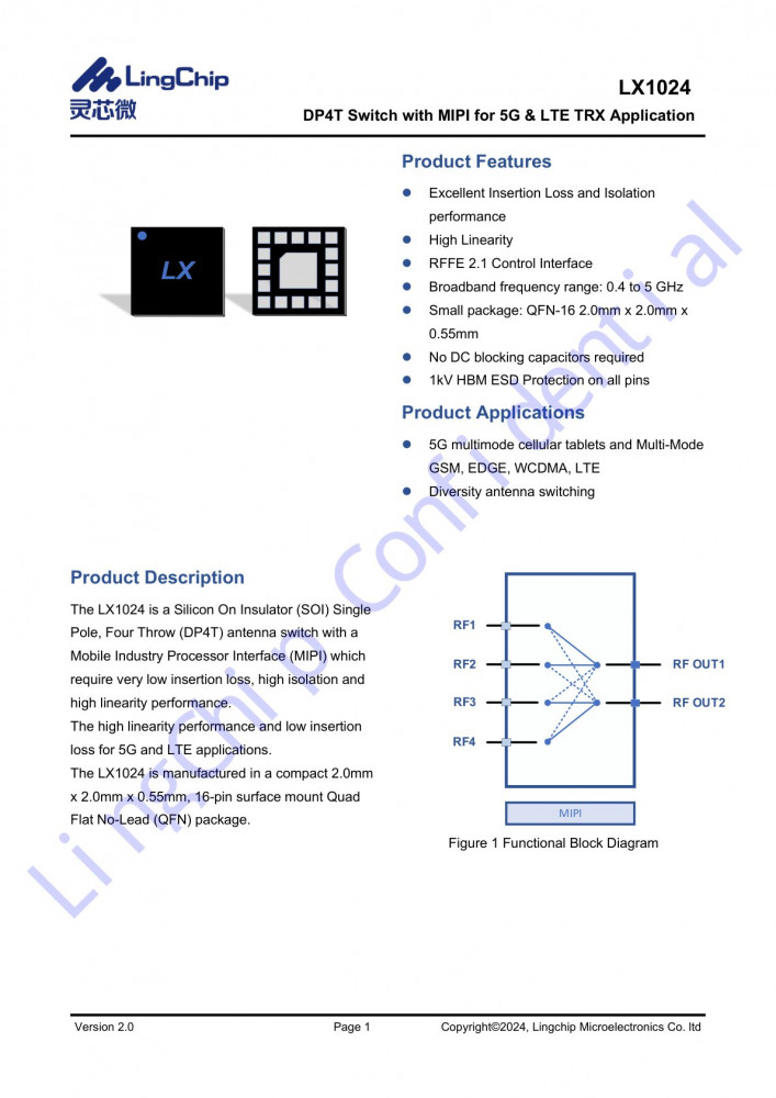 LX1024 technical document page 1