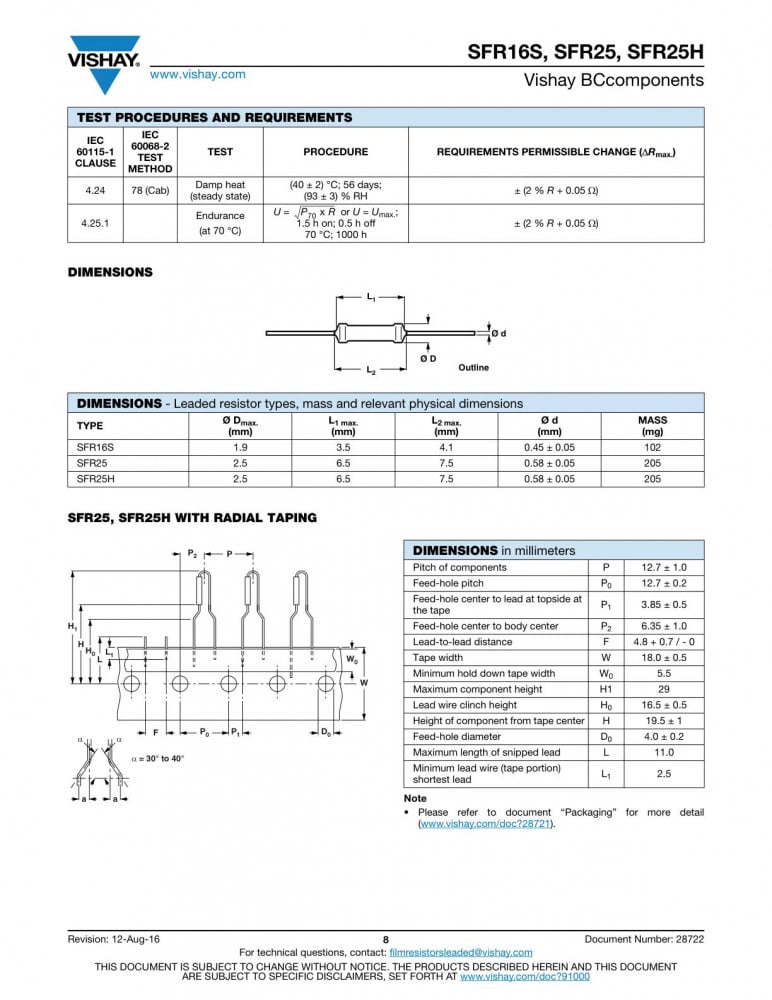 Vishay SFR25 datasheet page 8