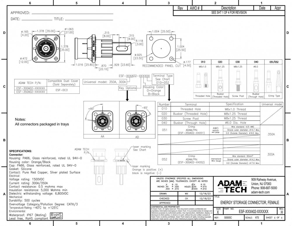 ADAM TECH ESF energy storage connector drawing, page 4