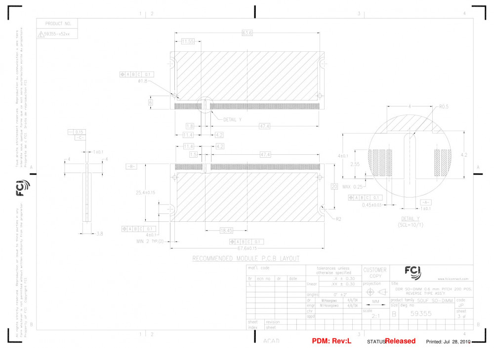 59355-052FSLF recommended PCB layout