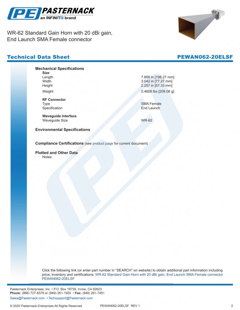 PEWAN062-20ELSF datasheet page 2