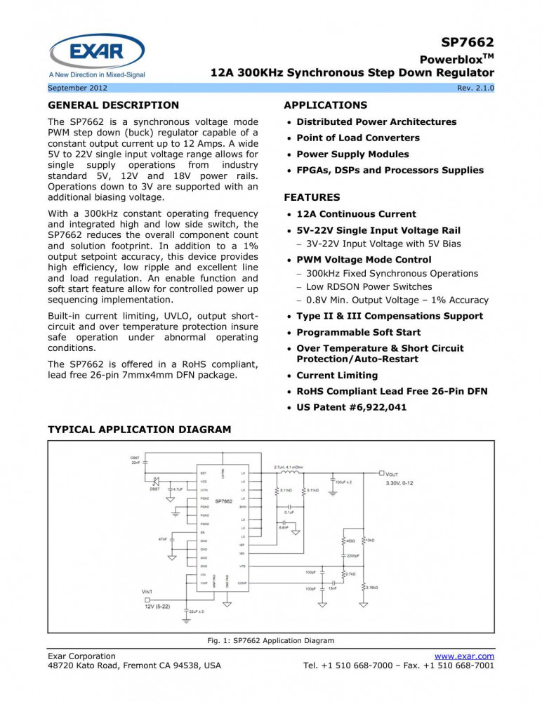 SP7662 technical document page 1