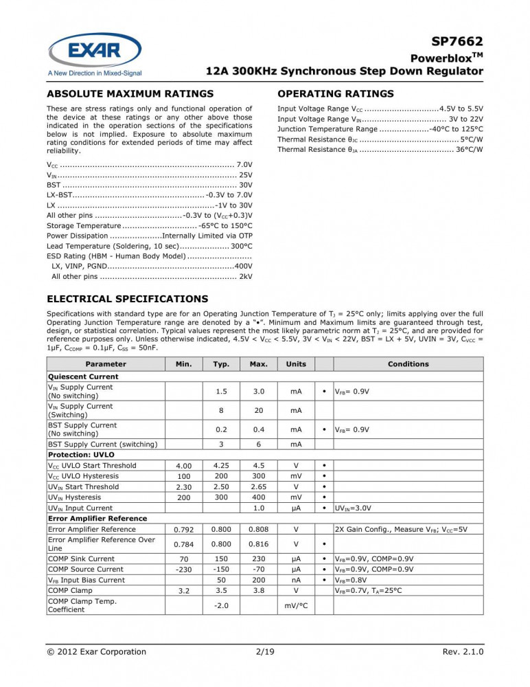 SP7662 technical document page 2