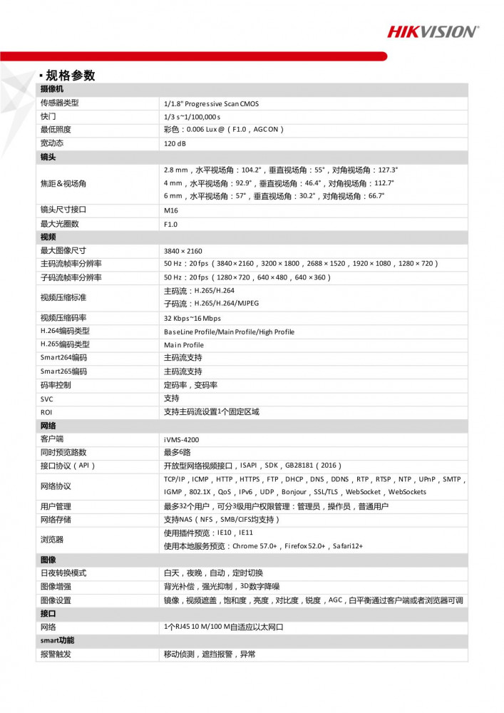 DS-2CD3T86WD-PW technical document page 2