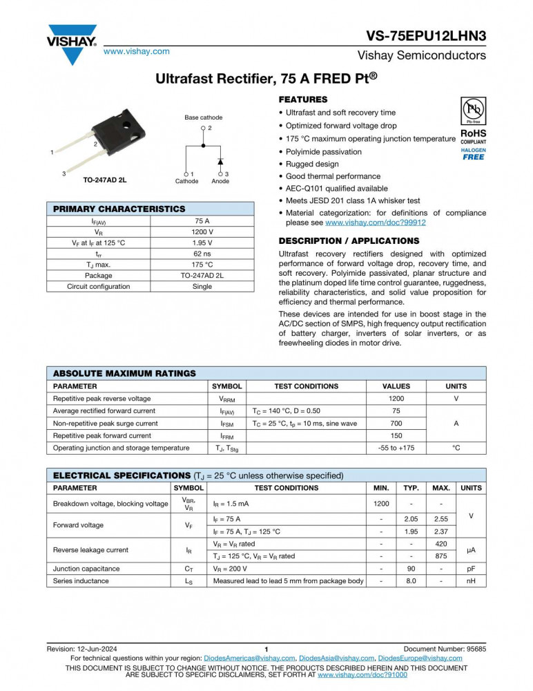 VS-75EPU12LHN3 datasheet page 1