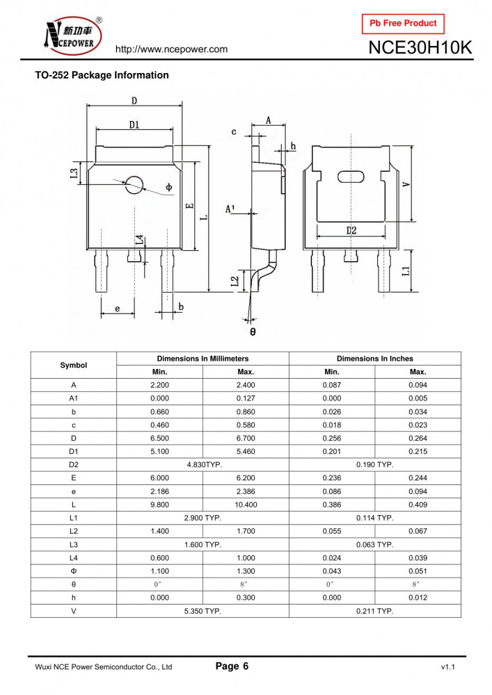 NCE30H10K datasheet page 6