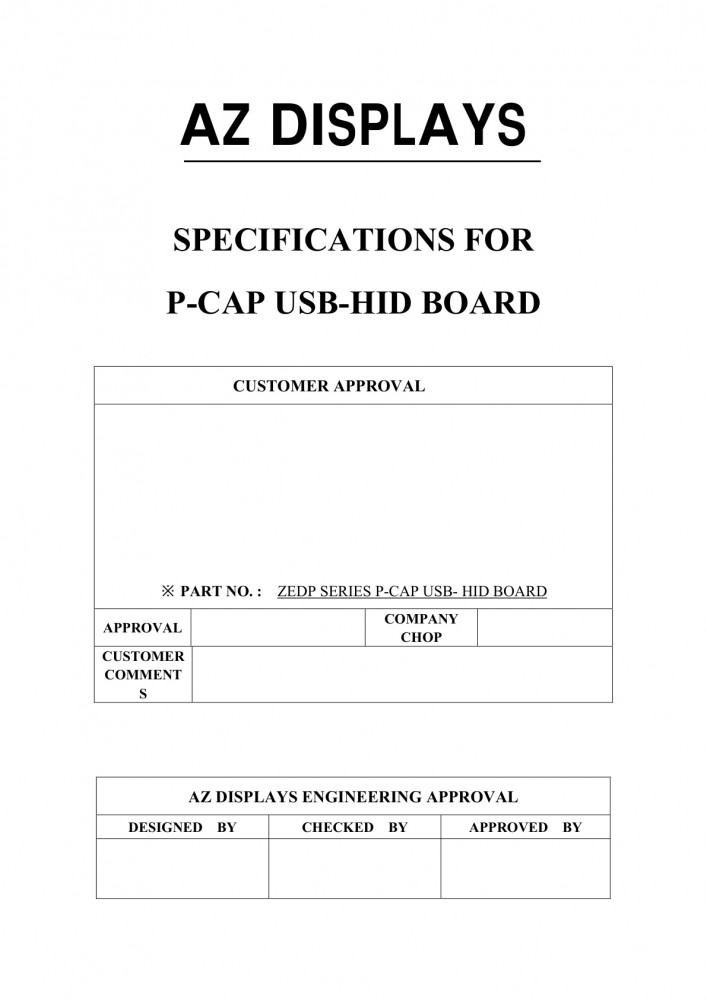 ZEDP0500D19 specification document page 1