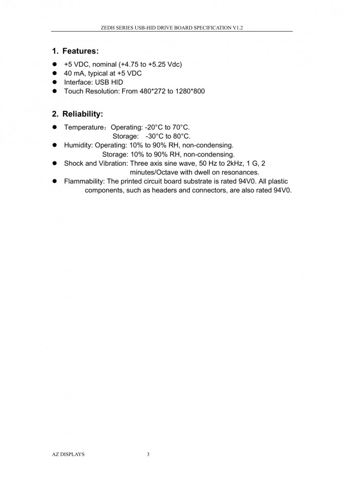 ZEDP0500D19 specification document page 3
